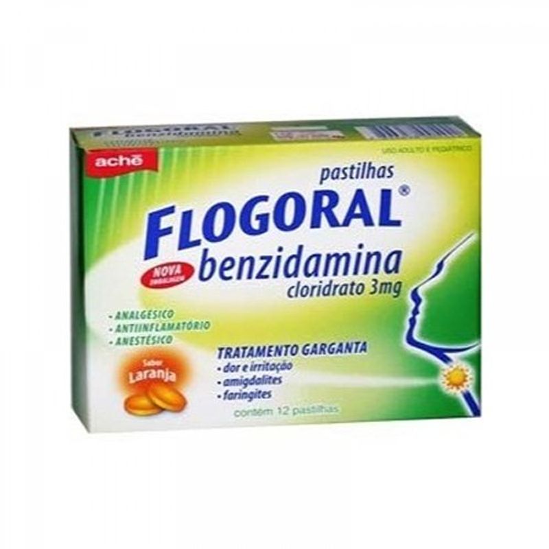 Flogoral 12 Pastilhas Sabor Laranja