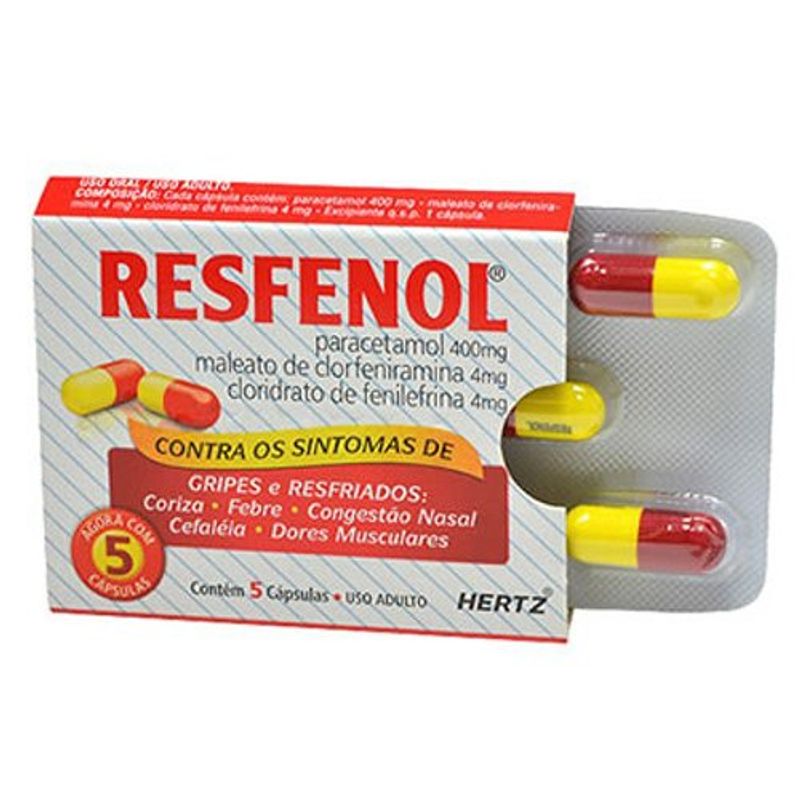 Resfenol 400mg+4mg+4mg 5 Cápsulas Hertz