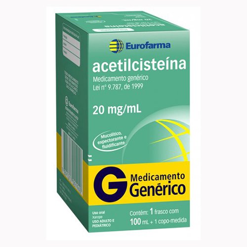 ACETILCISTEINA 20MG XPE FR 100ML EUROFARMA GENERICO