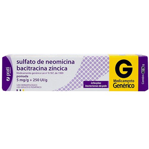SULFATO DE NEOMICINA+BACITRACINA ZINCICA 5mg+250ui/g pom derm bg 15g ...