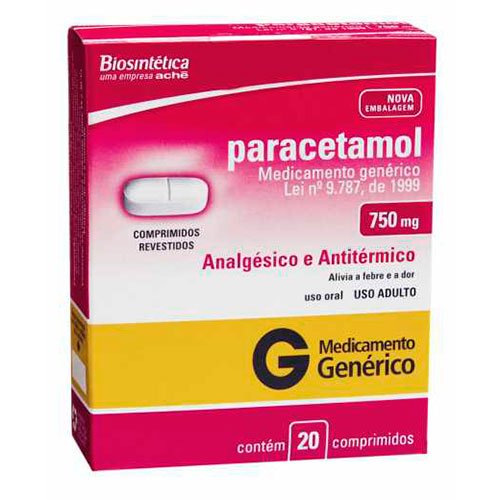 PARACETAMOL 750mg cx 20 comp BIOSINTETICA GENERICO