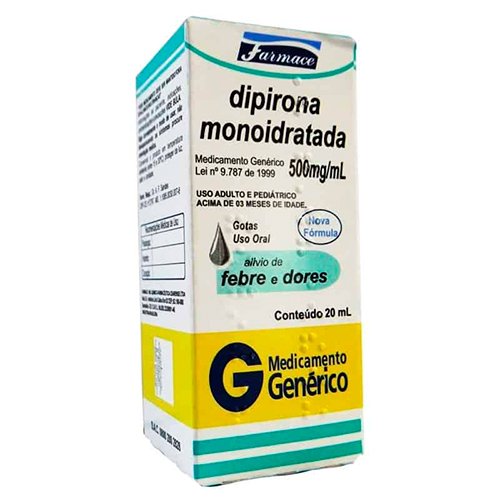 Dipirona Monoidratada 500mg/ml 20 ml
