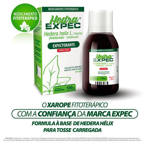 Hedra Expec Xarope 7mg/mL Solução 100mL+ Copo dosador Legrand