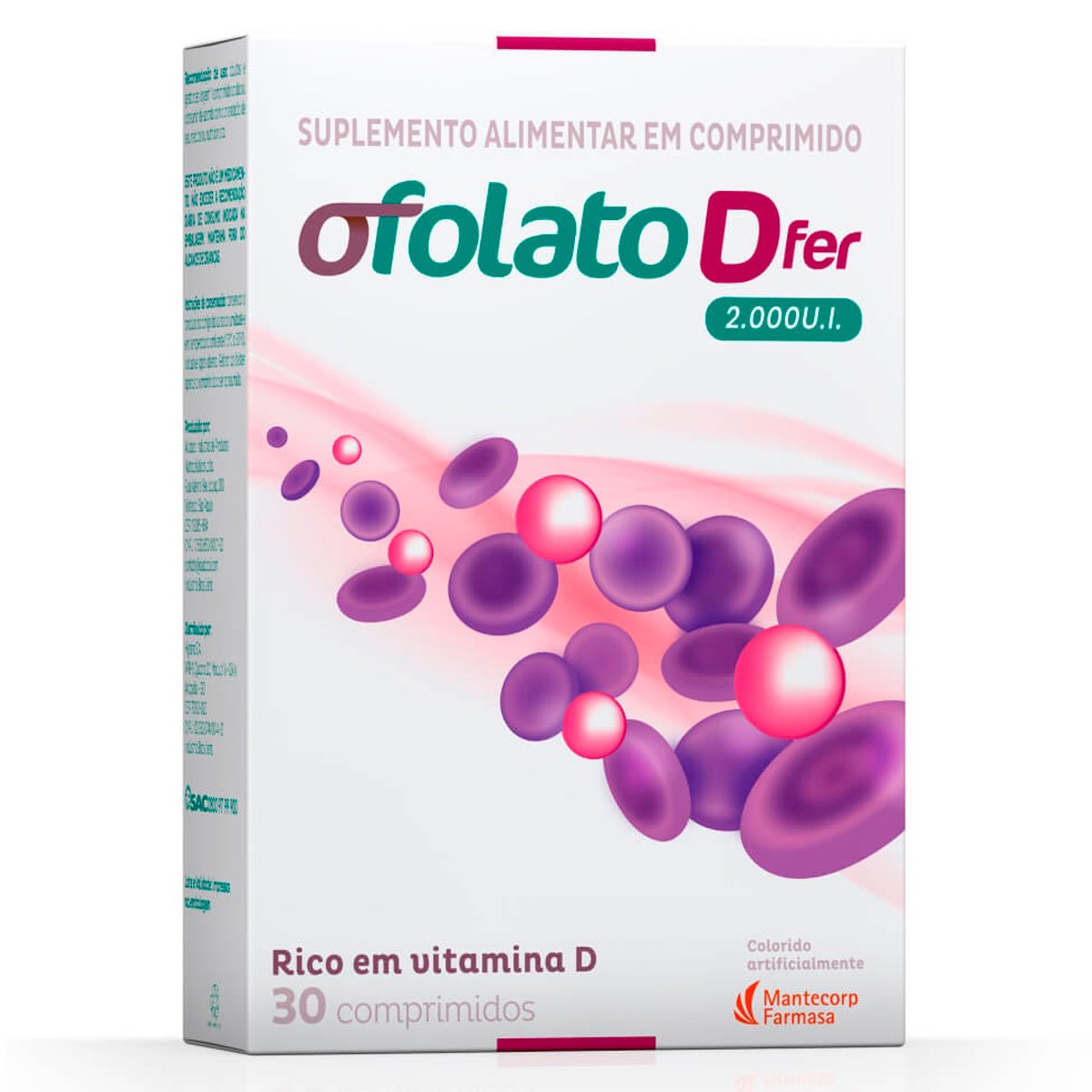 Ofolato Dfer 2.000UI 30 Comprimidos Revestidos Mantecorp
