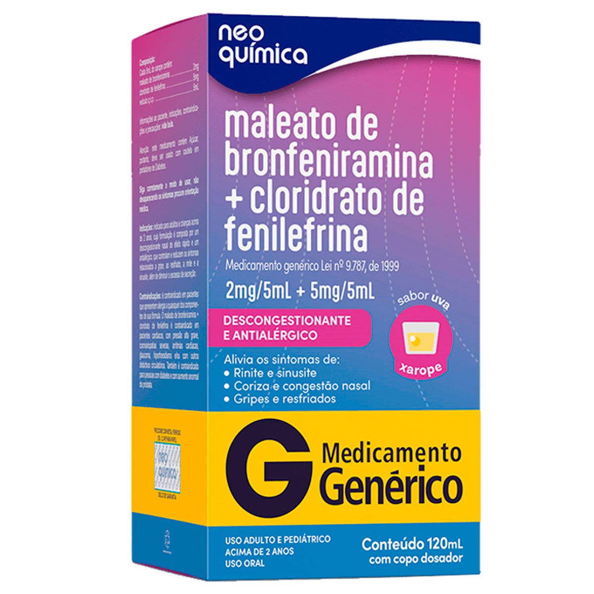 Maleato De Bronfeniramina+ Cloridrato De Fenilefrina 2mg+5mg/5mL Xarope ...