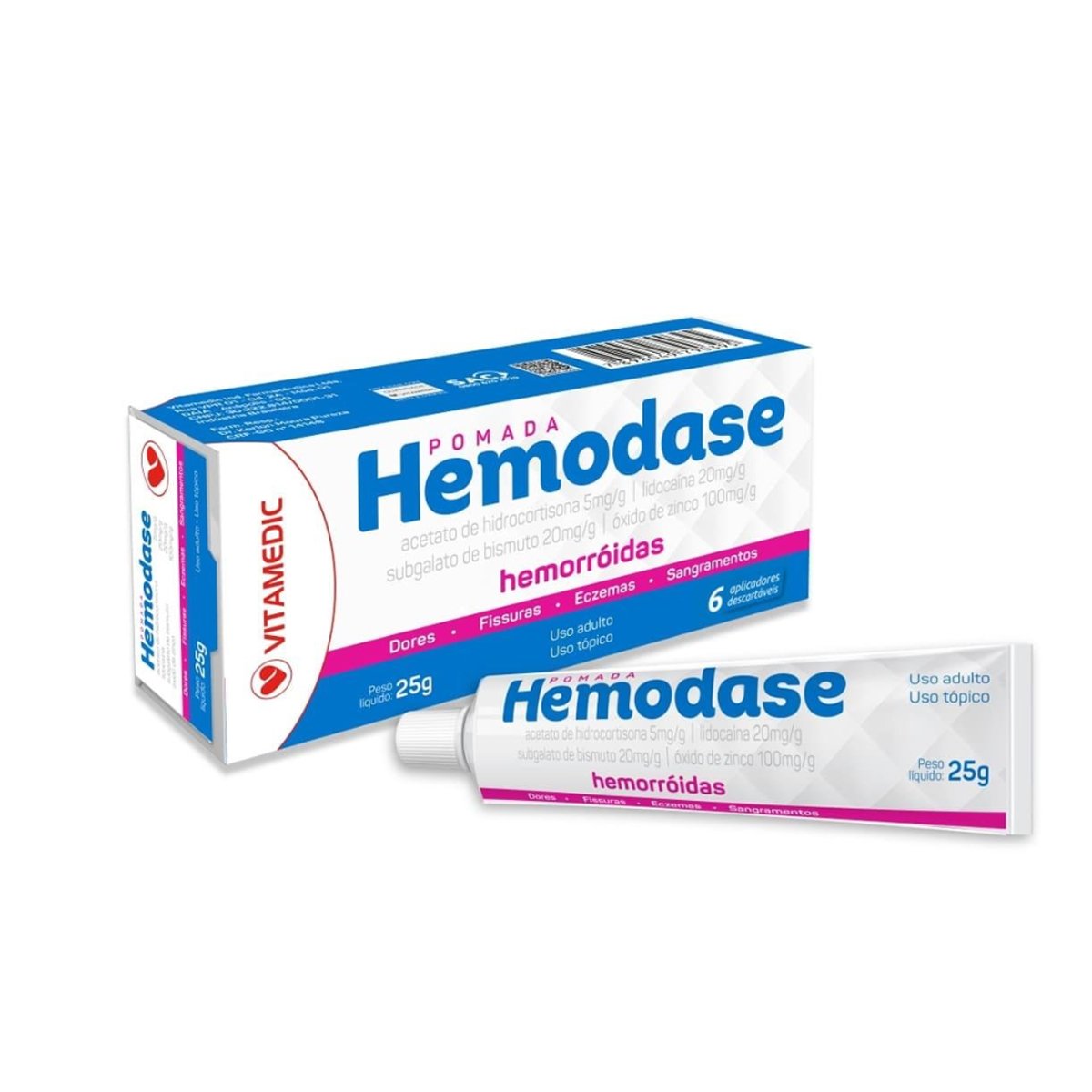 Hemodase Pomada 25g+06 Aplicadores Vitamedic