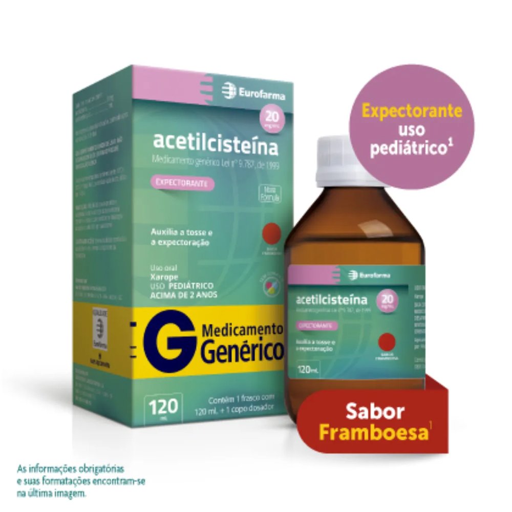 Acetilcisteina 20 Mg/mL Xarope Pediátrico 120ml Eurofarma