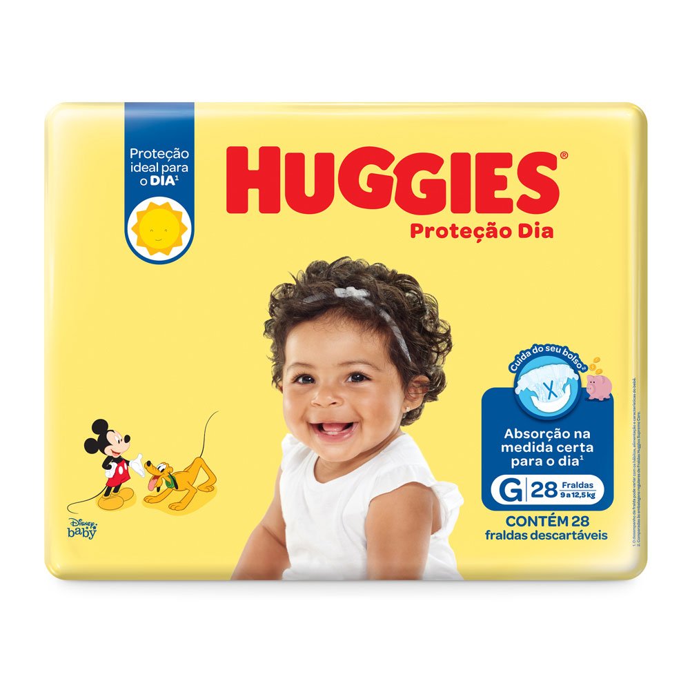 Fralda Huggies Proteção Dia Tamanho G 28 Unidades