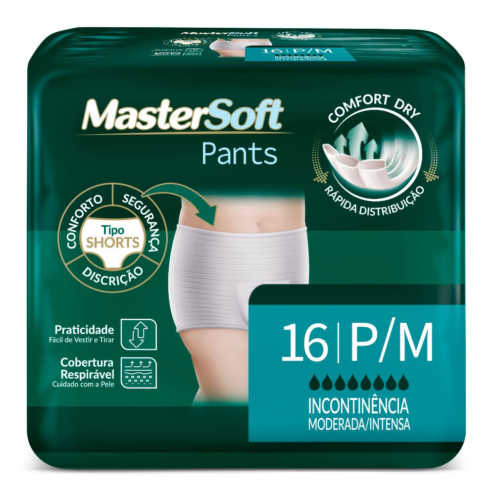 Fralda Mastersoft Pants Economica Tamanho P/M 16 Unidades