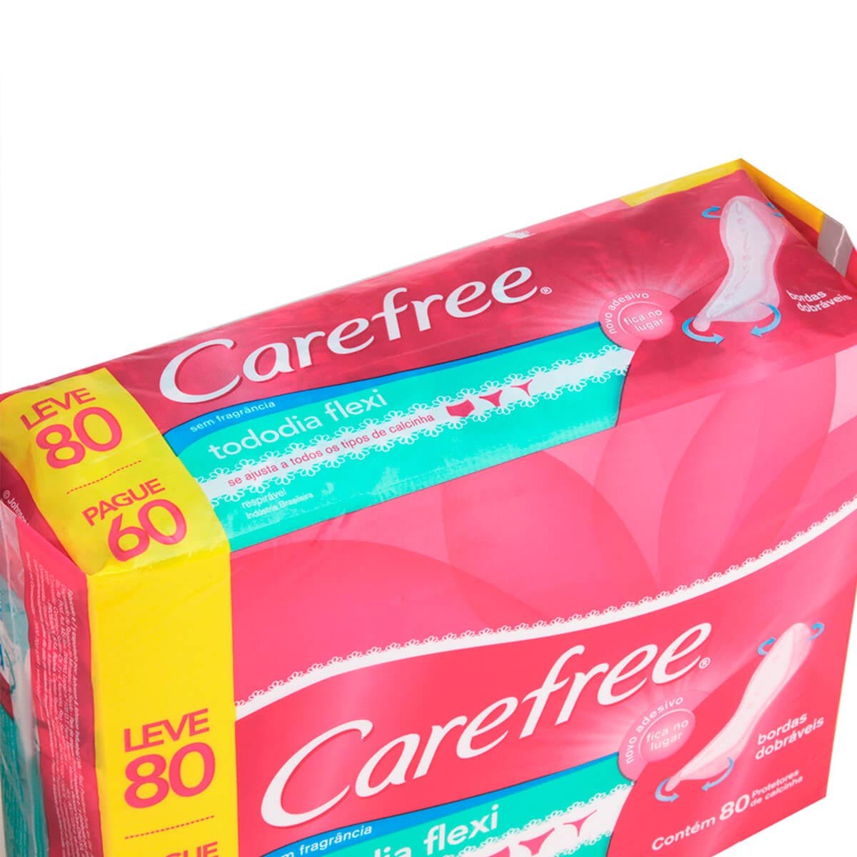 Absorvente Protetor Diário Carefree Tododia Flexi sem Perfume 80 Unidades