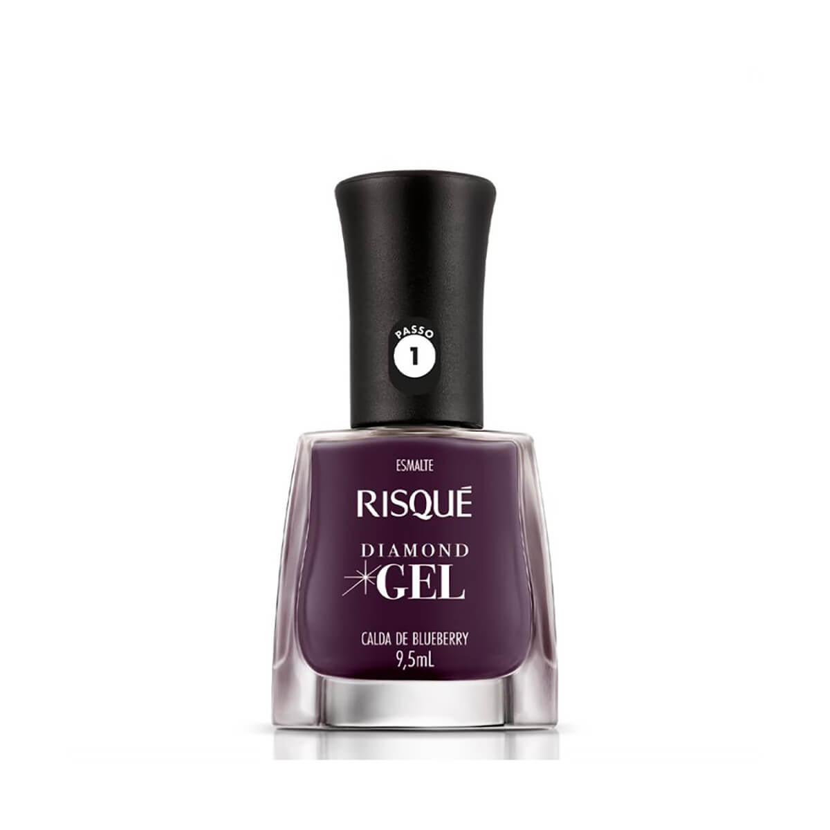 Esmalte Risque Diamond Gel Calda Blueberry 9,5ml