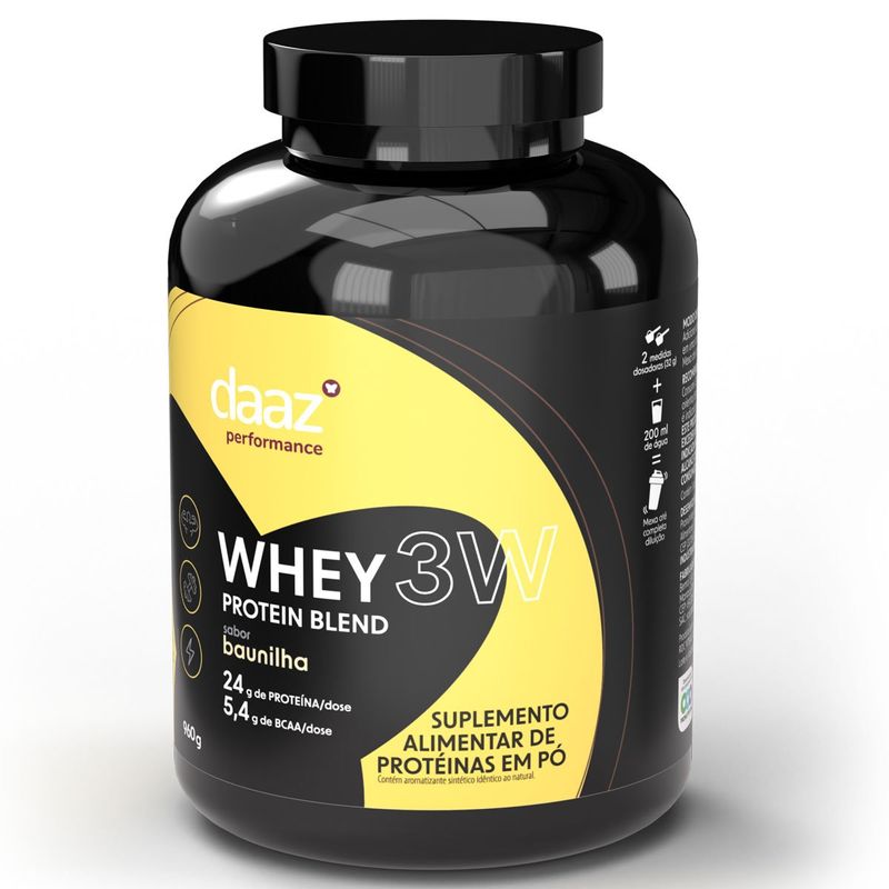 Whey Protein Blend 3W Daaz Sabor Baunilha 960g
