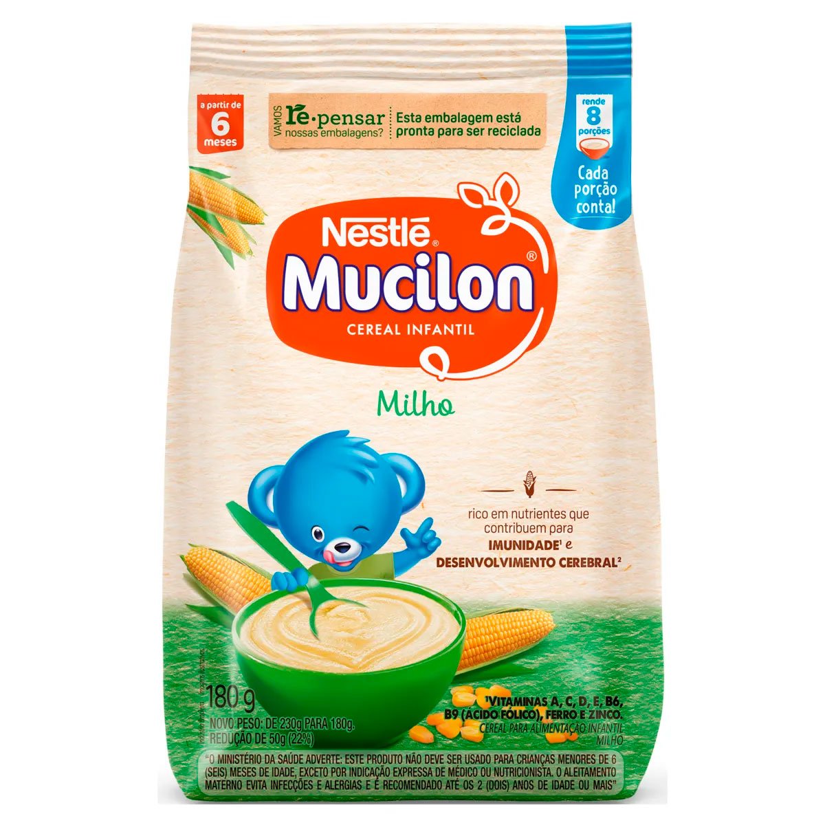 Cereal Infantil Nestlé Mucilon Milho Sachê 180g