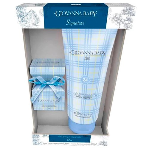 Kit Giovanna Baby Signature Blue Deo Colônia + Loção Hidratante