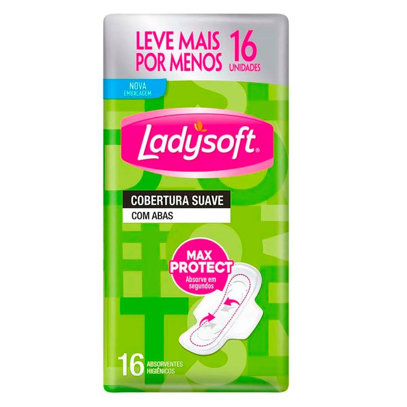 Absorvente Ladysoft Cobertura Suave com Abas 16 unidades