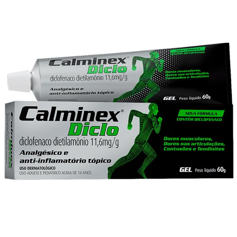 Calminex Diclo 11,6mg/g Gel 60g Diclofenaco Dietilamônio Hypera Pharma
