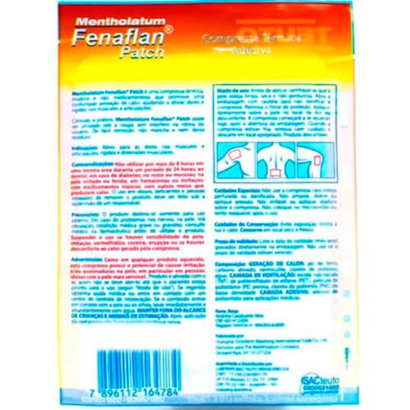 Mentholatum Fenaflan Patch 1 Compressa Térmica Adesivas Teuto