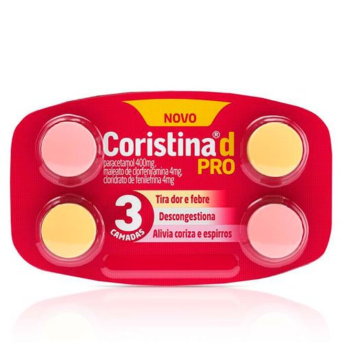 Coristina D Pro 400+4+4mg 4 Comprimidos Farmasa