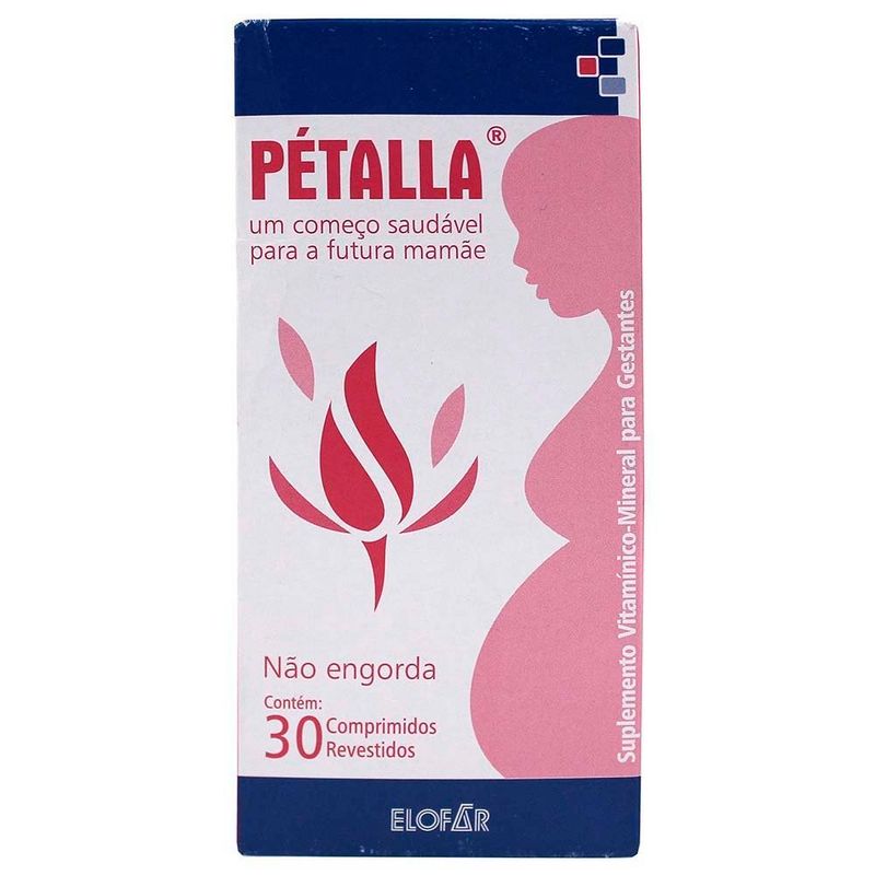 Pétalla Suplemento Vitamínico Alimentar Para Gestantes 30 Comprimidos ...