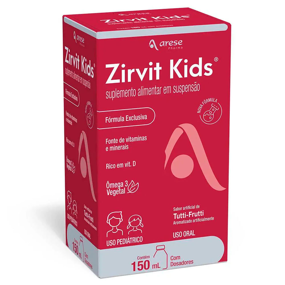 Suplemento Alimentar Zirvit Kids 150ml Suspensão Oral Vitaminas e ...