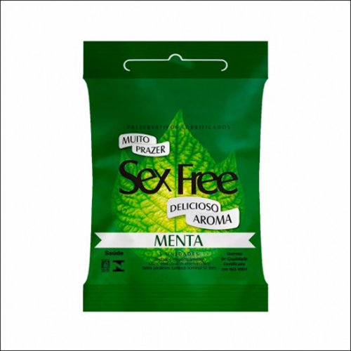 Preservativo Lubrificado Sex Free Menta 3 Unidades