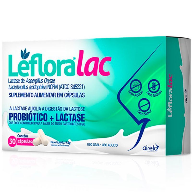 Leflora Lac 30 Cápsulas Duras Probiótico + Lactase