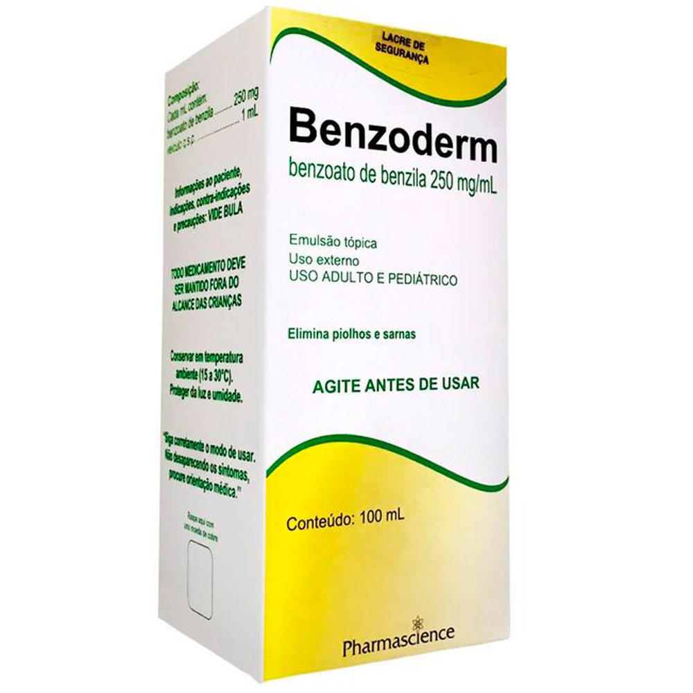 Benzoderm Benzoato de Benzila 250mg/ml 100ml Emulsão Tópica Pharmascience