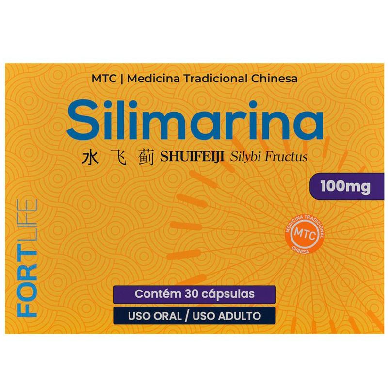 Silimarina 100mg 30 Cápsulas Medicina Tradicional Chinesa Fortlife