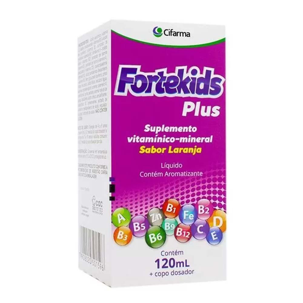 Fortekids Plus Suplemento Vitamínico-Mineral 120ml Solução Oral Sabor ...