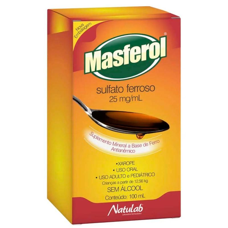 Masferol Sulfato Ferroso 25mg/ml 10ml Xarope Natulab