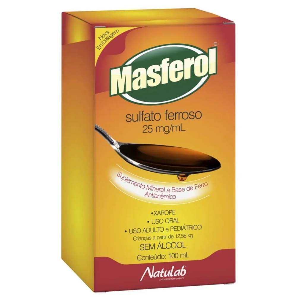 Masferol Sulfato Ferroso 25mg/ml 10ml Xarope Natulab