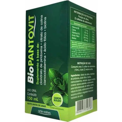 Bio Pantovit 150ml Piridoxina Colina Cianocobalamina Ácido fólico ...