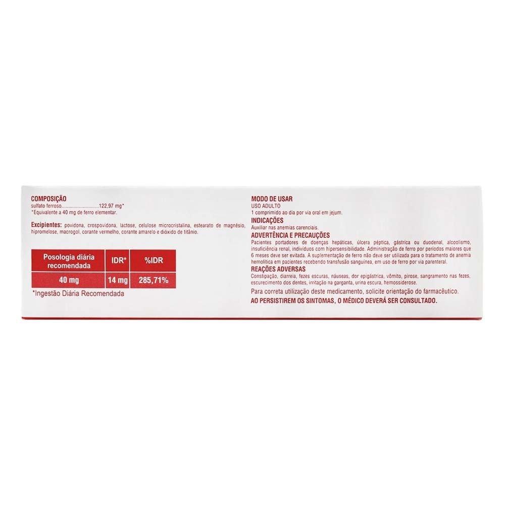 Anemifer Sulfato Ferroso 40mg 50 Comprimidos Revestidos Pharmascience