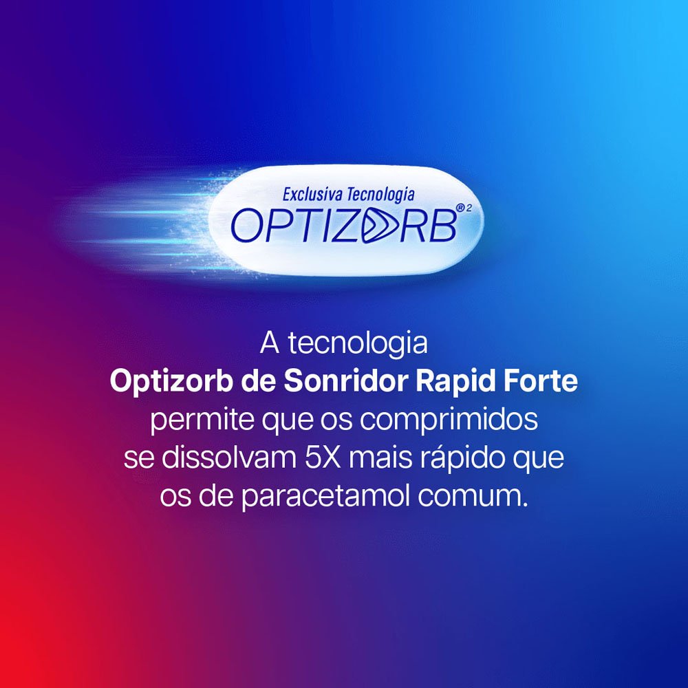 Sonridor Rapid + Forte Paracetamol 500mg + Cafeína 65mg 10 Comprimidos ...