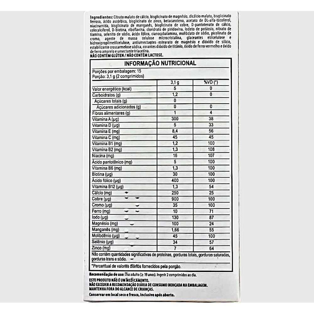 MAQ Premium 30 Comprimidos Suplemento Vitamínico Mineral Eurofarma