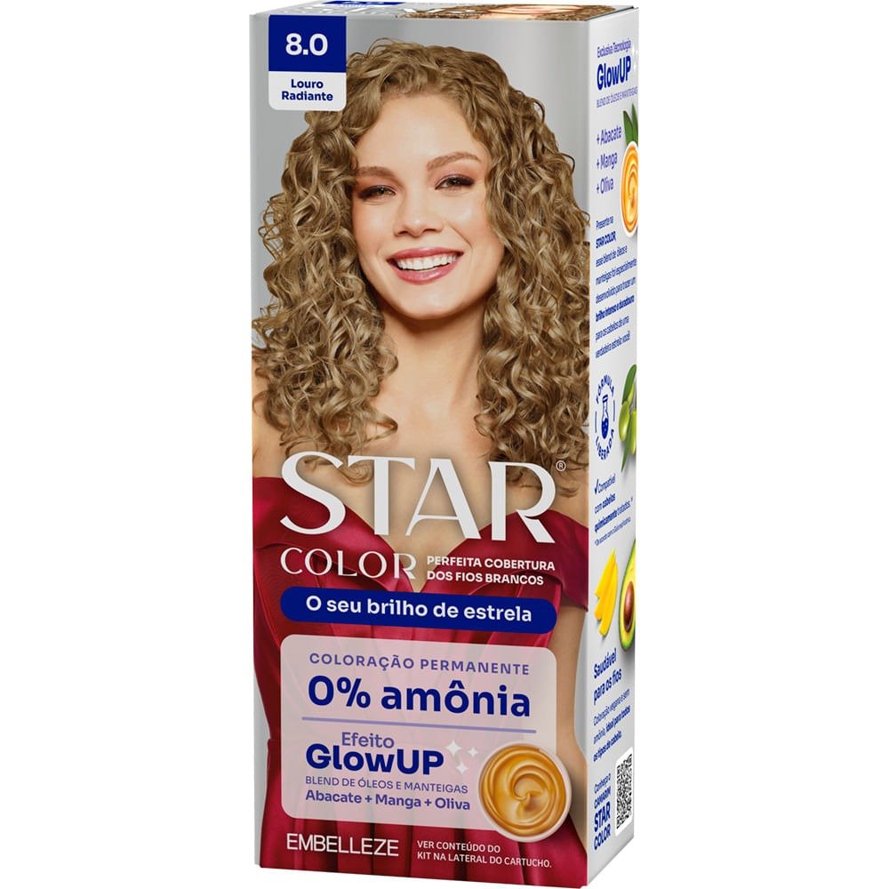 Tintura Para Cabelo Star Color 8.0 Louro Radiante Embelleze