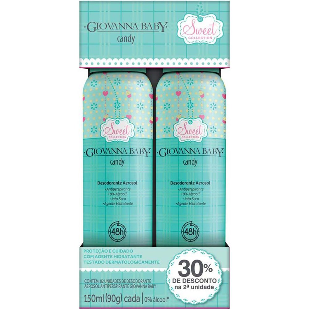 Kit Desodorante Antitranspirante Aerosol Giovanna Baby Candy 2 Unidades ...