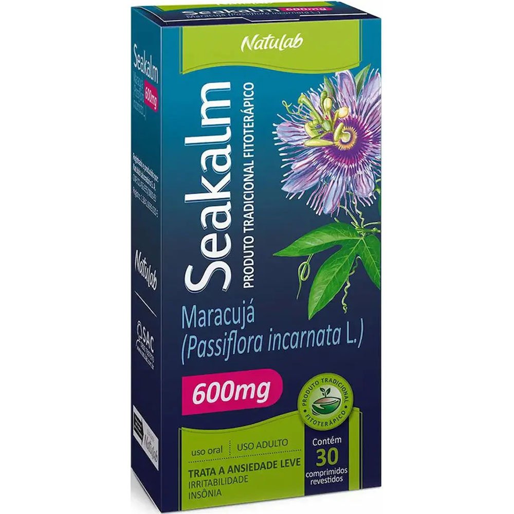 Seakalm Passiflora Incarnata 600mg 30 Comprimidos Revestidos - Natulab