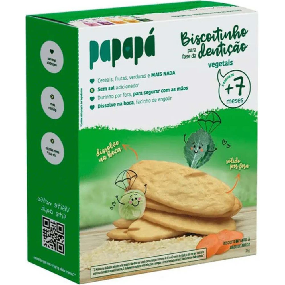Biscoitinho Para Fase da Dentição Papapá Vegetais 36g