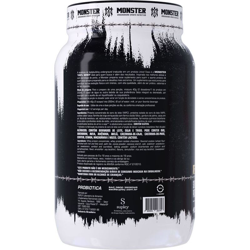 Whey 100% Probióticos Monster Cookies 900g
