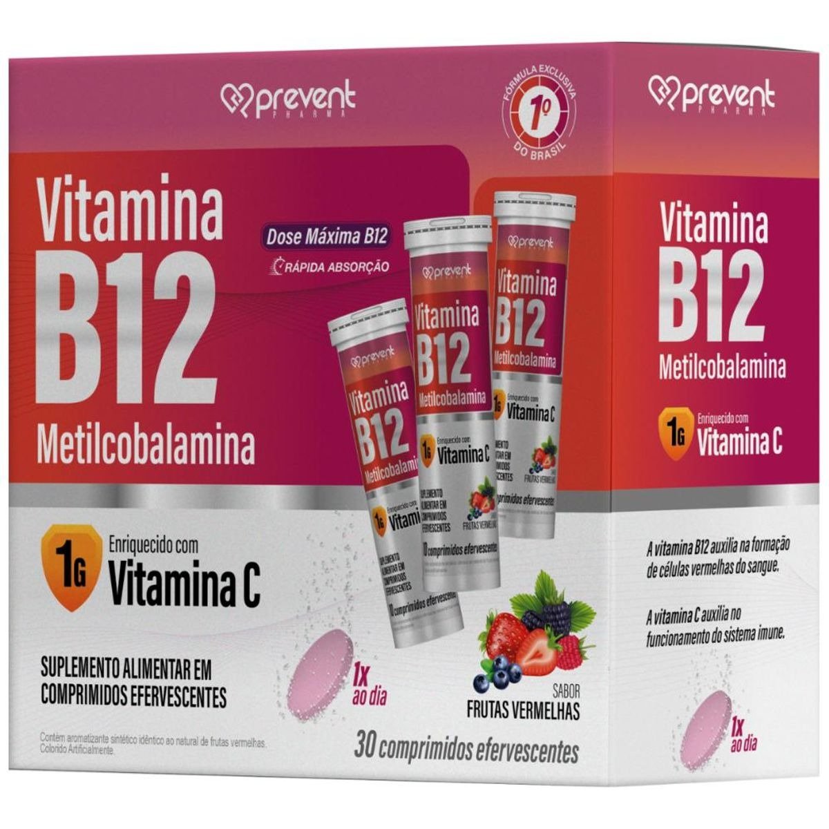 Vitamina B12 Metilcobalamina+Vitamina C 30 Comprimidos Efervescentes ...