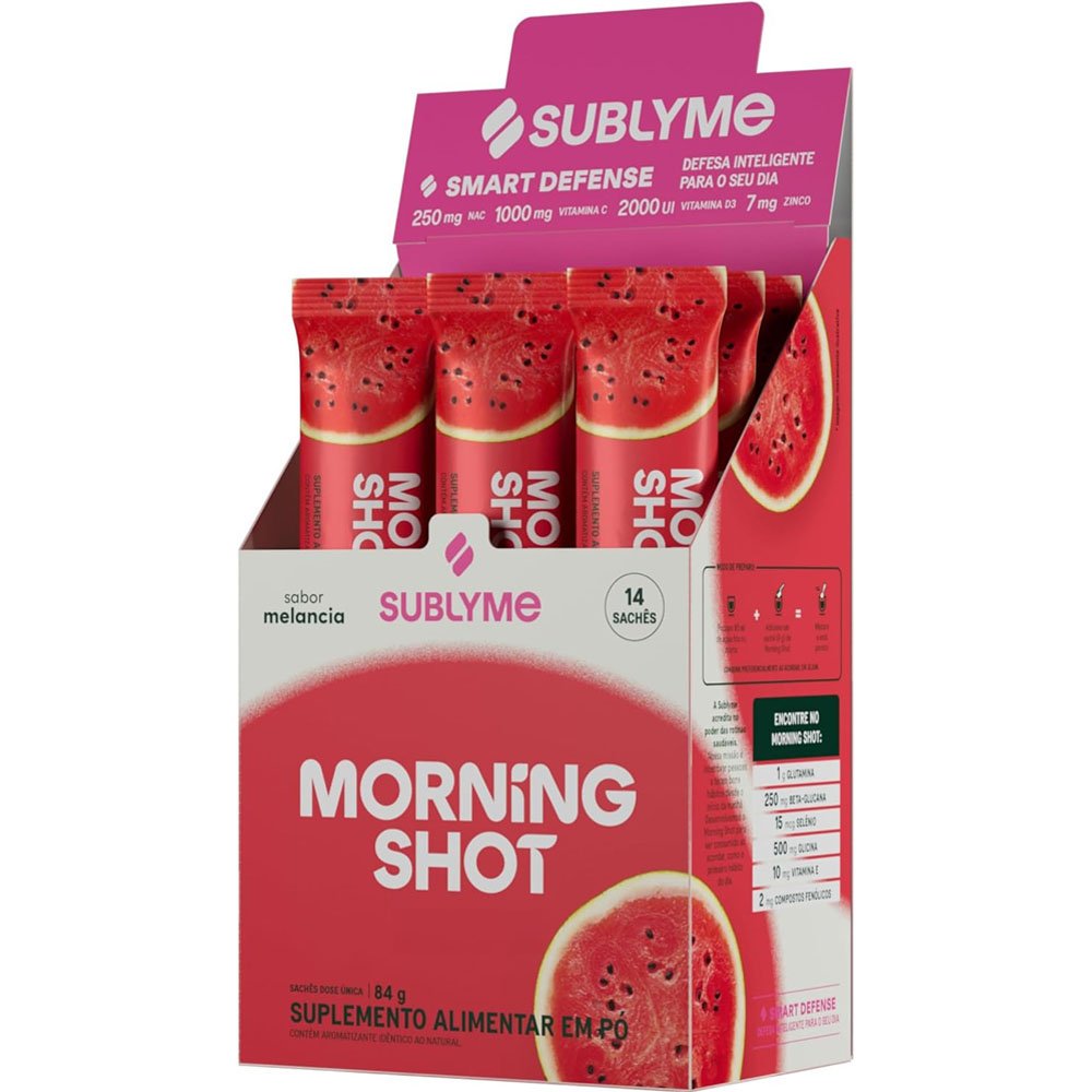 Suplemento Alimentar Sublyme Morning Shot Sabor Melancia 6g