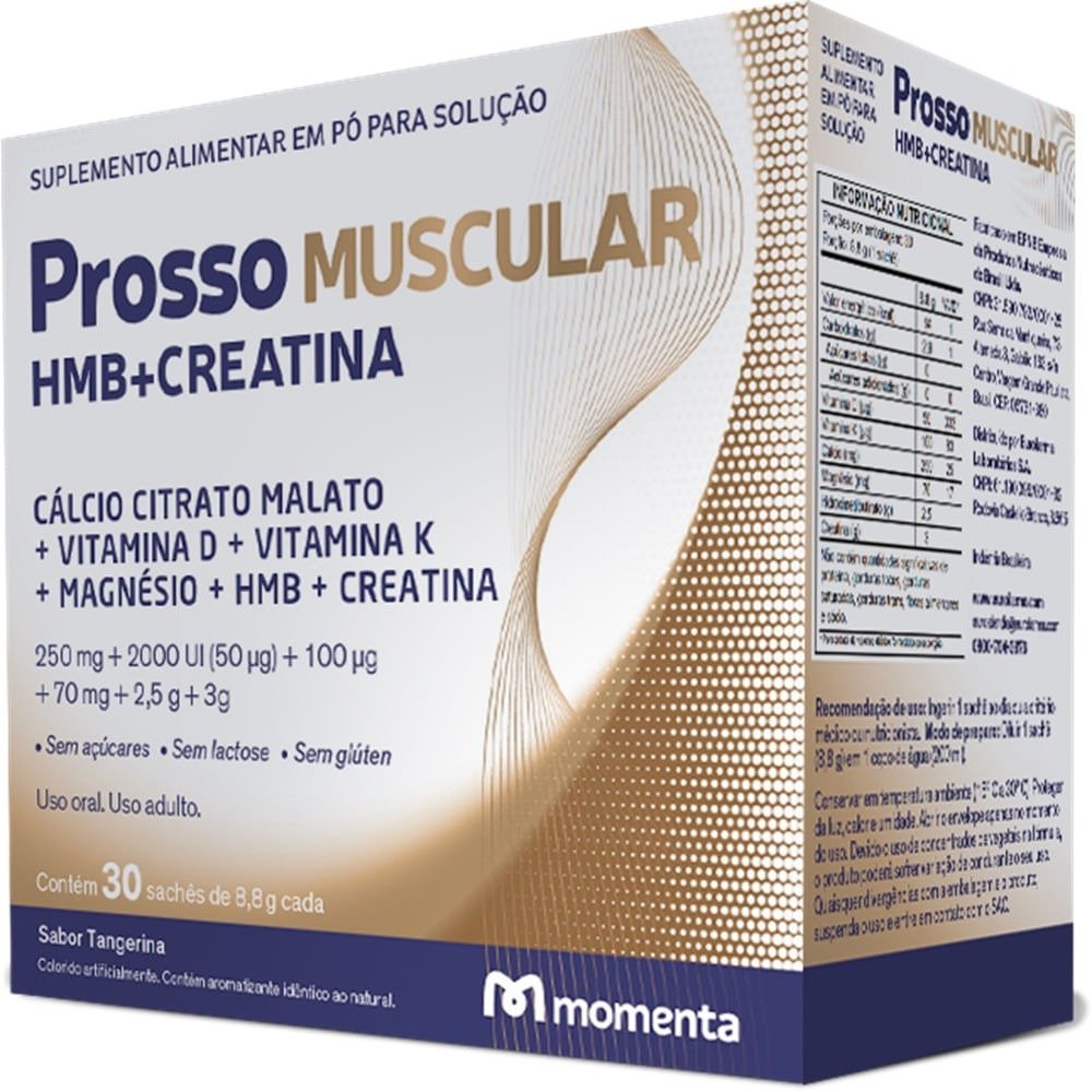 HMB + Creatina Sabor Tangerina 30 Envelopes Momenta | Bemol Farma